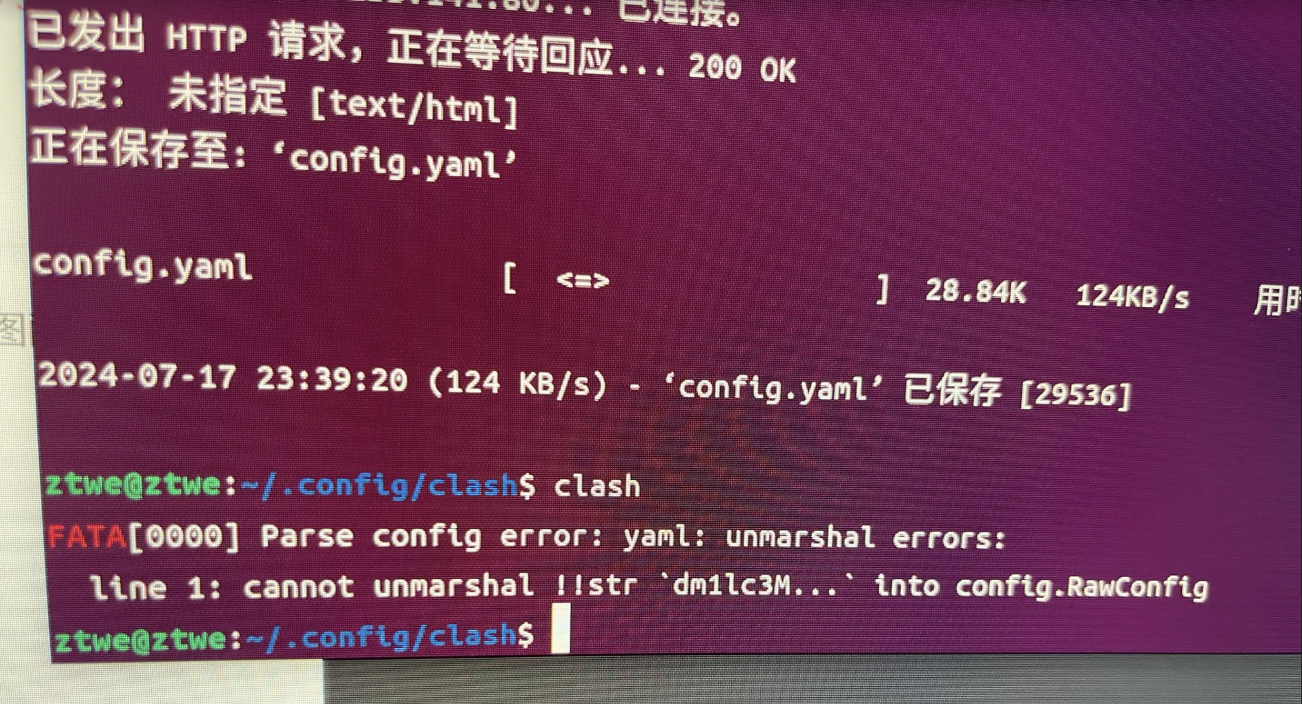 ubuntu配置clash最后报错unmarshal errors - 蚯蚓机场